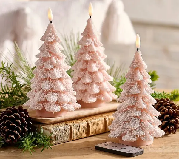 HOME REFLECTIONS As Is S/3 Flameless Tree Candles - One-color
