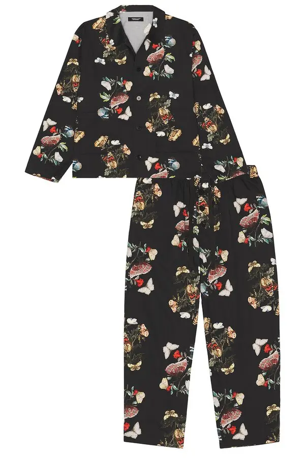 UNDERCOVERISM Printed Pajama Set In Black - Black Base