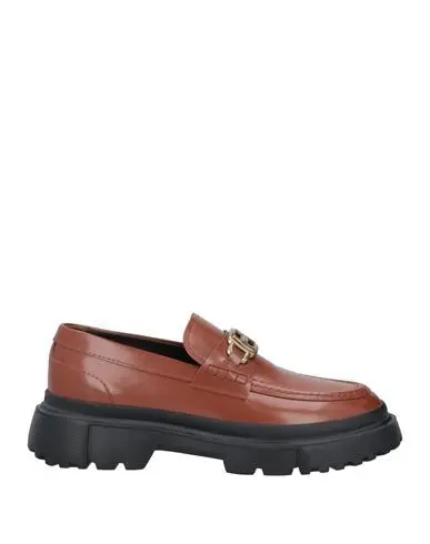 Hogan Loafers In Leather With Logo Appliqu