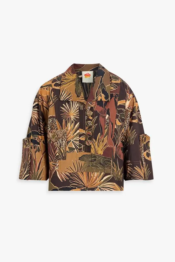 Farm Rio Printed Cotton-poplin Shirt