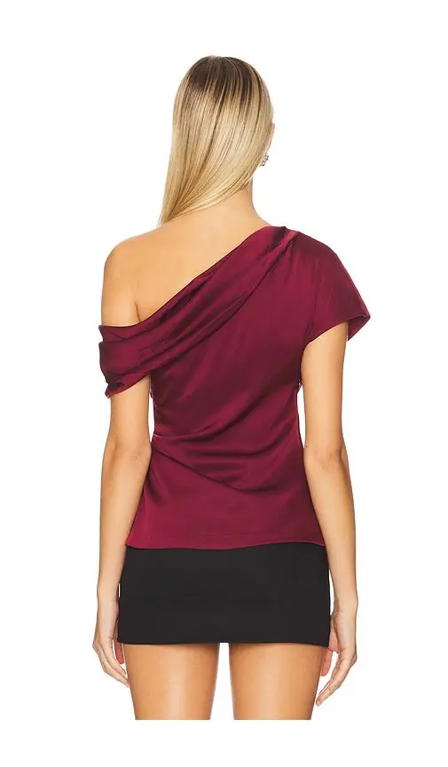 Simkhai Phoebe Draped Top - Cranberry