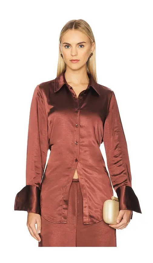 SIMONMILLER Loch Satin Button Up