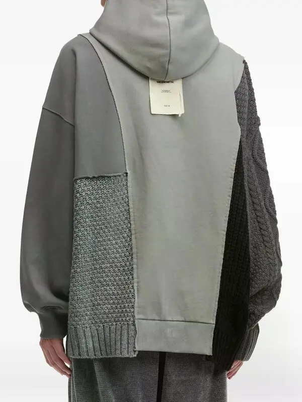 FIVE CM Paneled Cable-knit Hoodie
