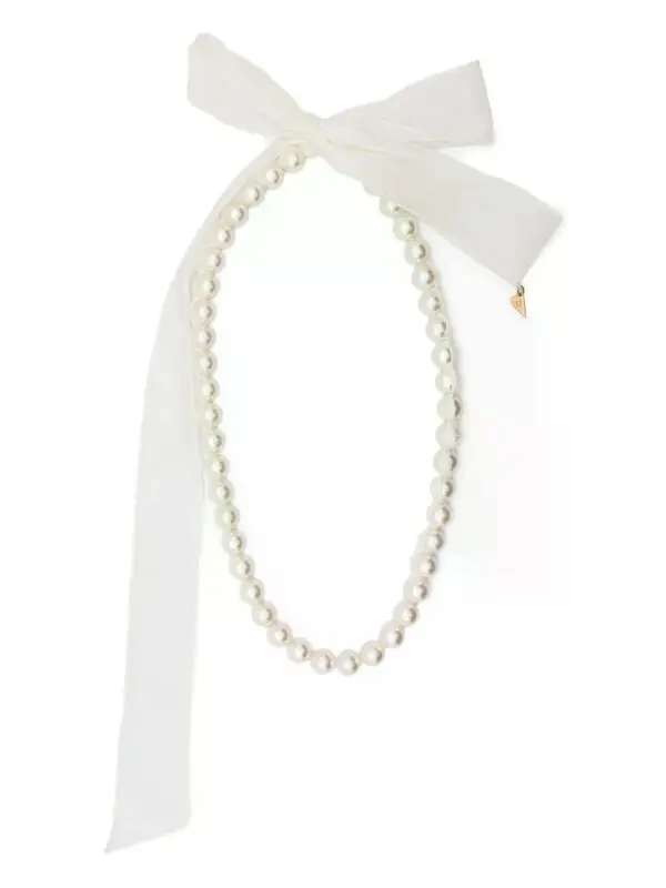 FORTE_FORTE Pearl And Ribbon Necklace - White