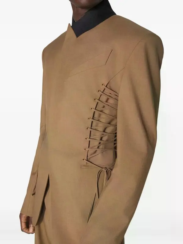MUGLER Lace-up Panel Tailored Jacket