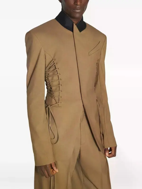 MUGLER Lace-up Panel Tailored Jacket