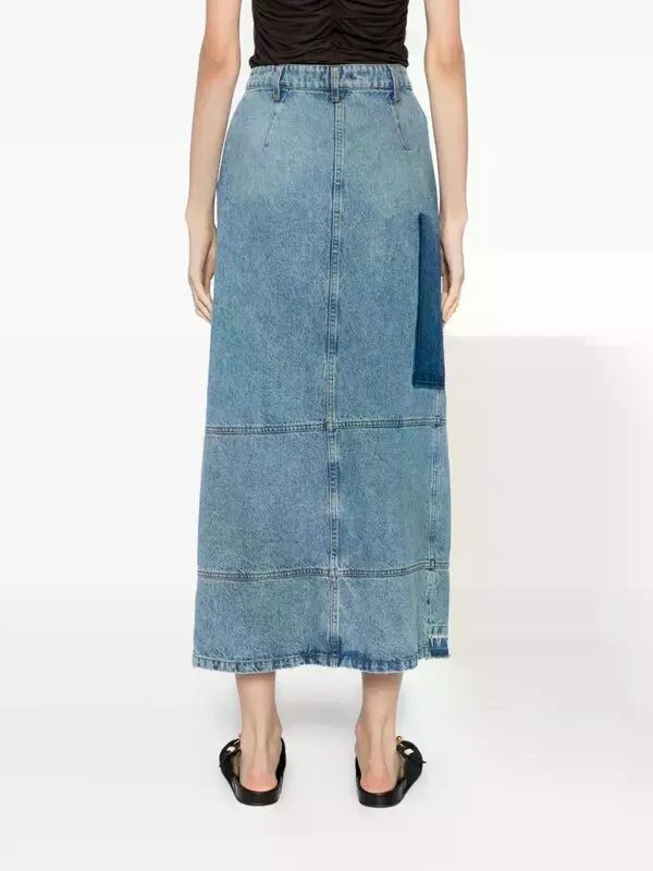 Co Collection Patchwork Denim Skirt