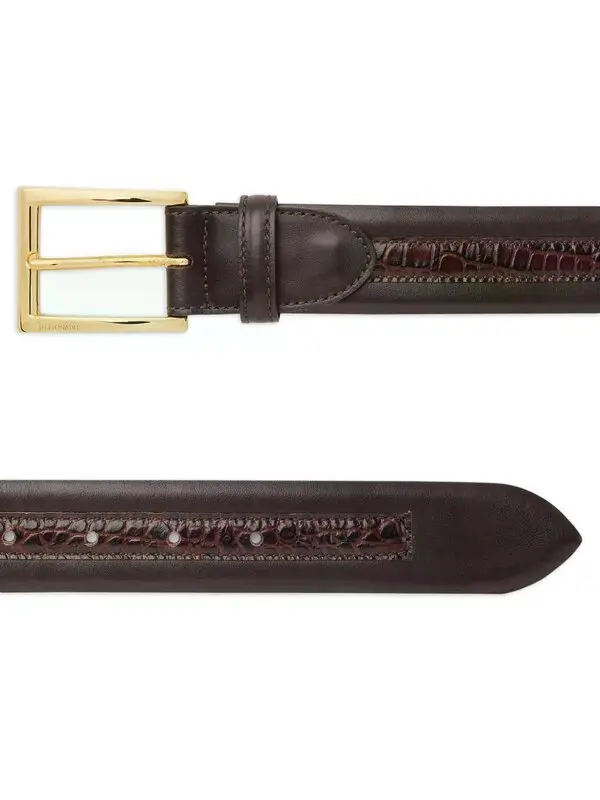 BILLIONAIRE Crocodile Embossed Leather Belt