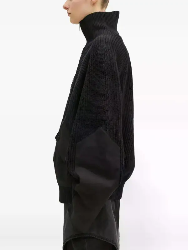 A. A. SPECTRUM Ribbed Panelled Zip-up Cardigan