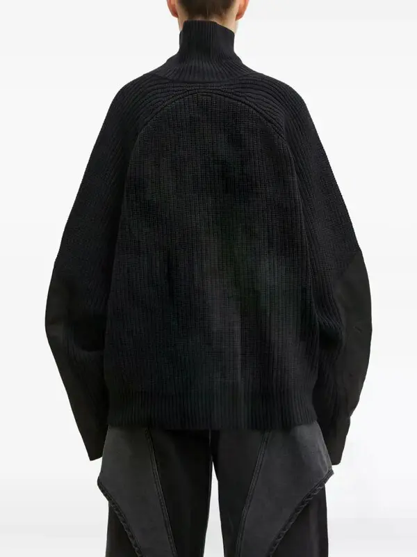 A. A. SPECTRUM Ribbed Panelled Zip-up Cardigan