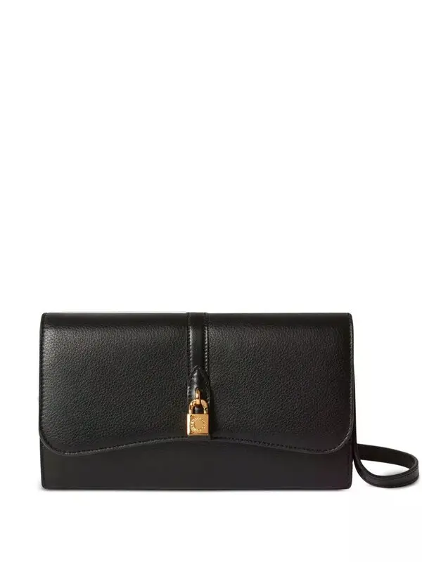 Stella McCartney Ryder Padlock Flap Continental Wallet Bag - Black