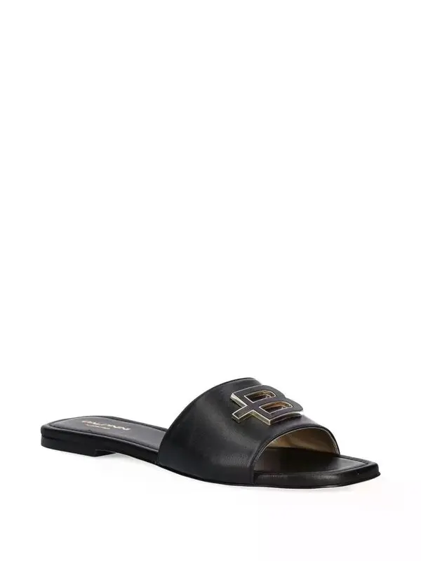 BALDININI Logo-plaque Flat Sandals - Black