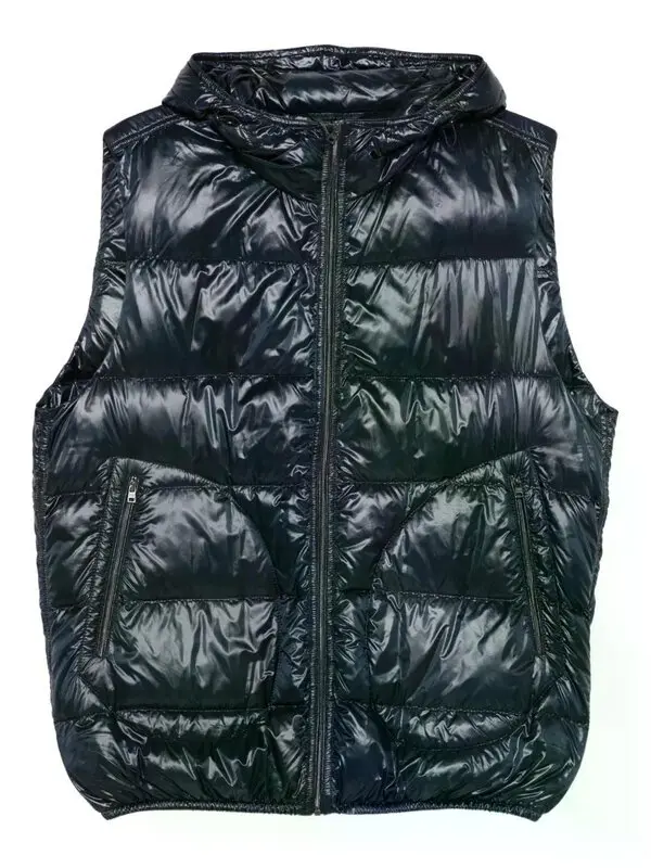 Herno Quilted Hooded Gilet - Blue