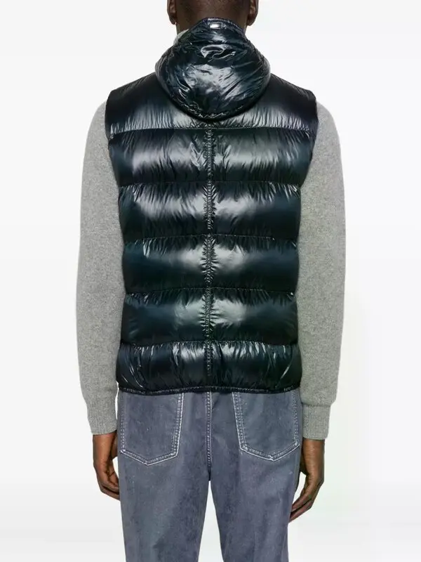 Herno Quilted Hooded Gilet - Blue