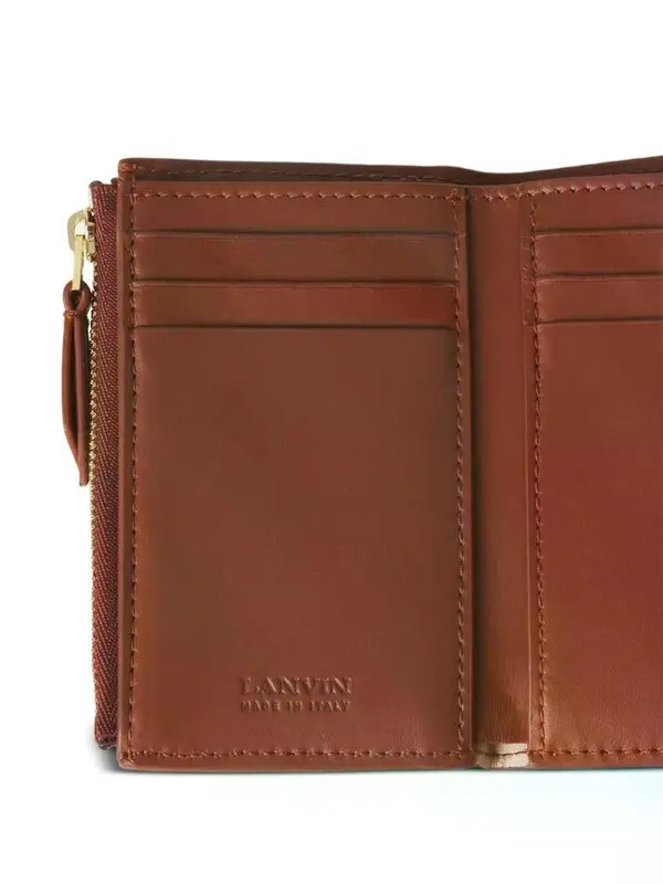 LANVIN Zip-pocket Leather Wallet - Brown