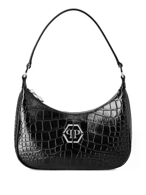 Philipp Plein Crocodile-embossed Shoulder Bag - Black