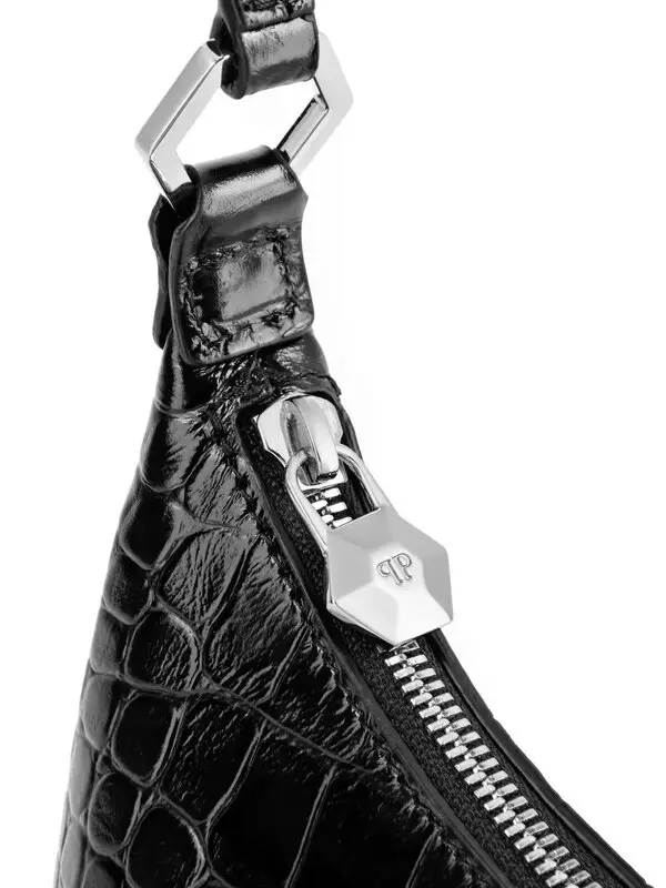 Philipp Plein Crocodile-embossed Shoulder Bag - Black