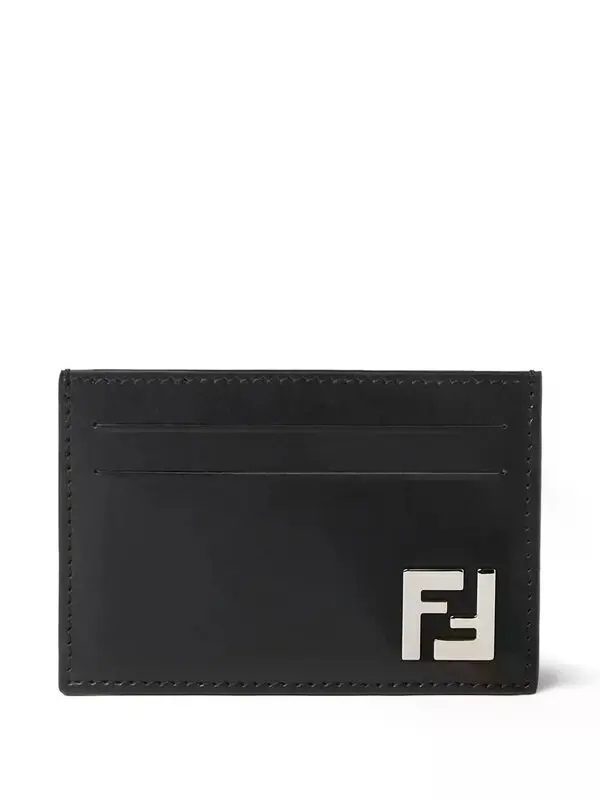 Fendi Logo-plaque Leather Cardholder - Black