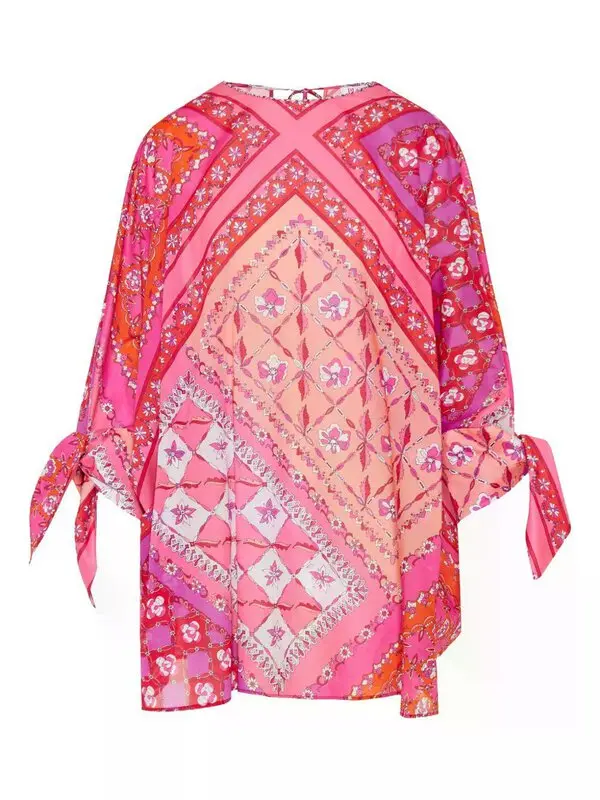 Emilio Pucci Tie-sleeve Patterned Beach Dress