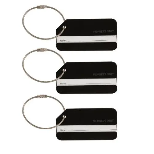 MEMBERS ONLY Luggage Tag Set Of Three - Black