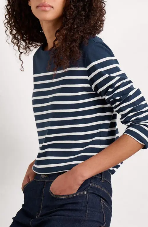 SEASALT CORNWALL Sailor Stripe Organic Cotton Top - Falmouth Breton Maritime Chalk