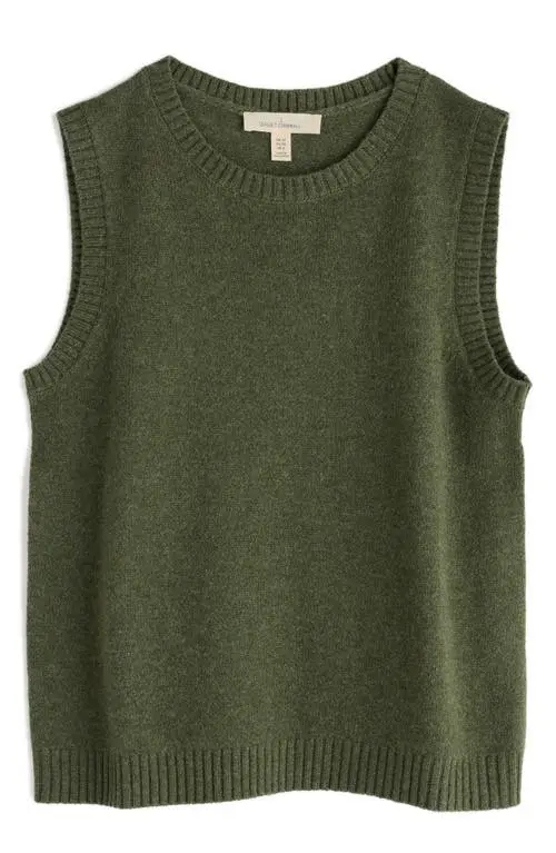 SEASALT CORNWALL East View Merino Wool Blend Sweater Vest - Light Olive