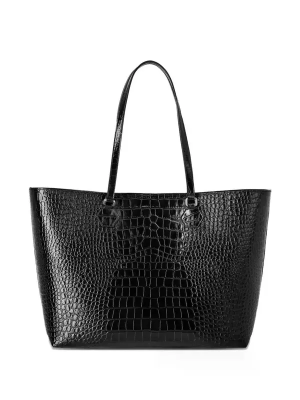 Philipp Plein Crystal Skull Crocodile-print Tote Bag - Black