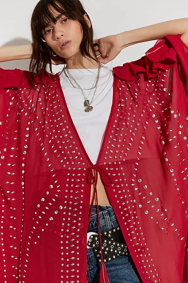 Free People Studded Duster - Red