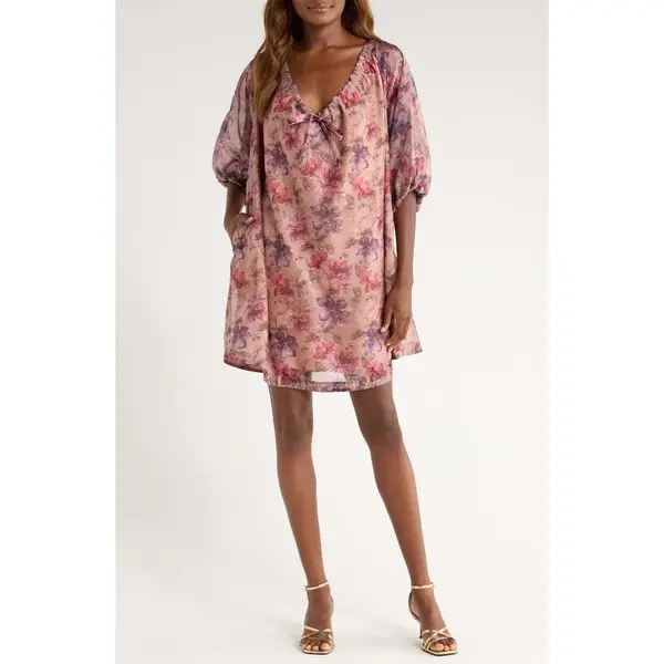 MELLODAY Bubble Sleeve Shift Dress