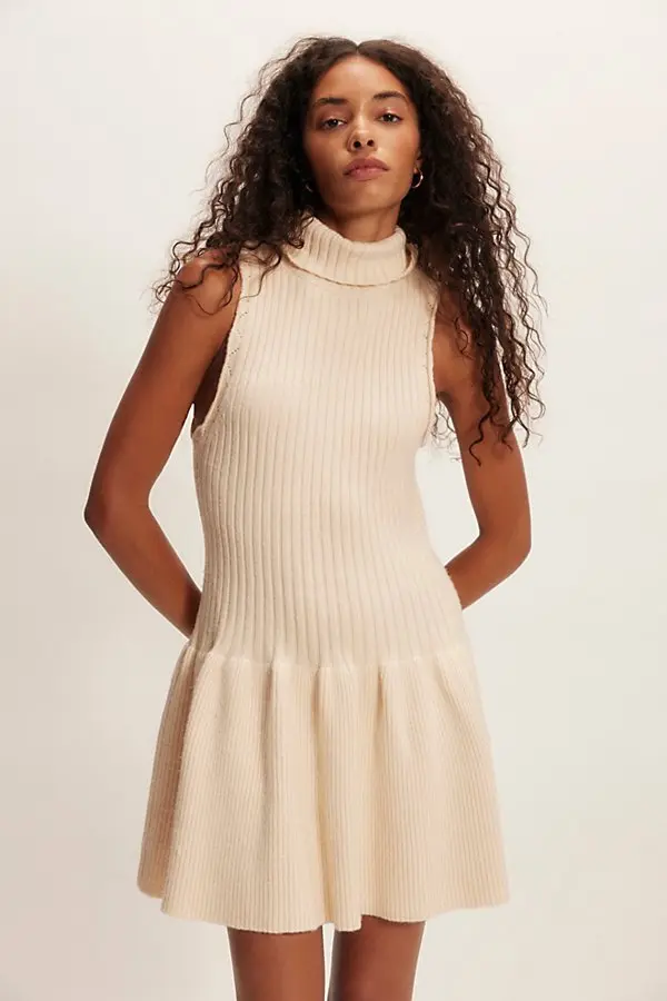 Free People Millie Sweater Mini Dress In White Swan - 61% Off | Editorialist