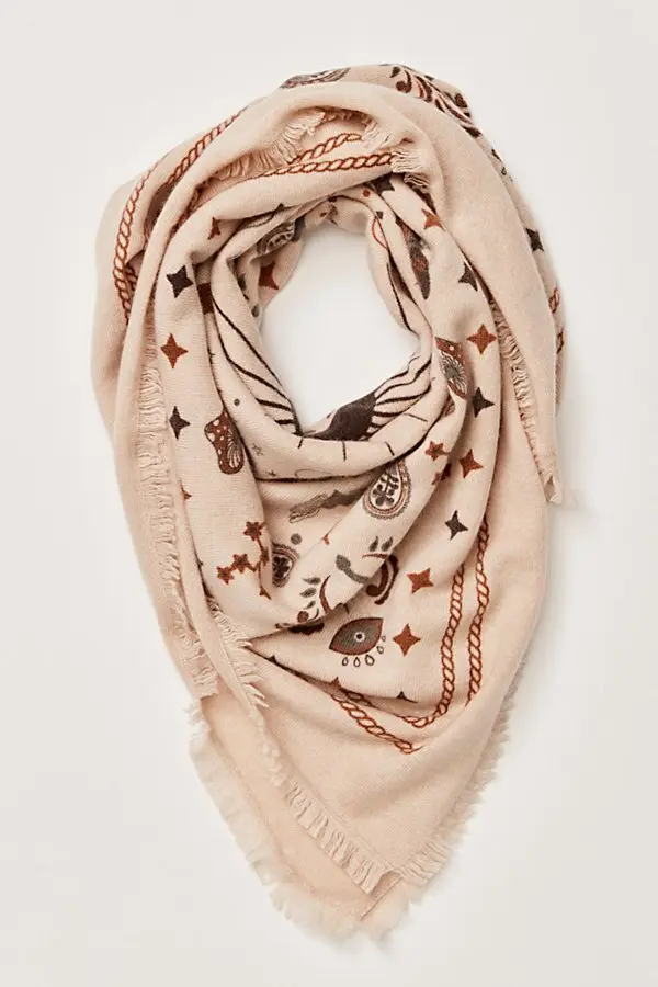 Freya Cosmic Road Cashmere Scarf - Cream