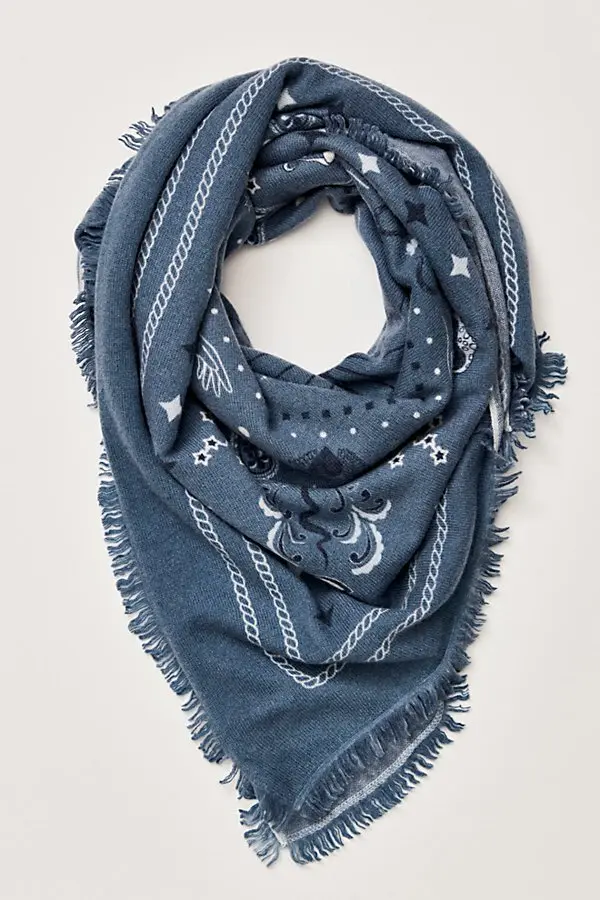 Freya Cosmic Road Cashmere Scarf - Navy