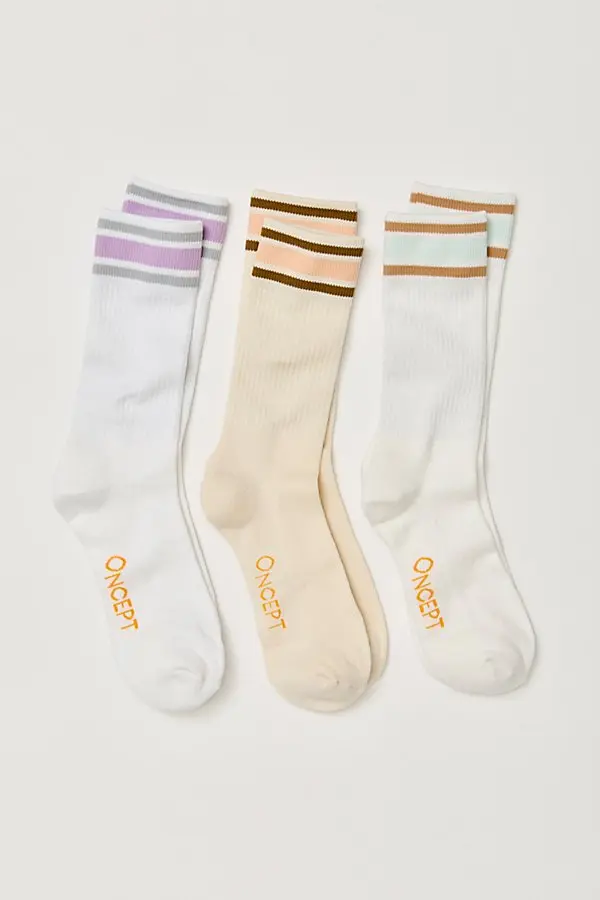 Oncept Stripe Crew Sock 3-pack - Desert