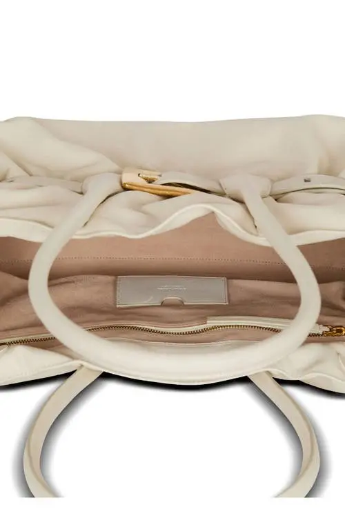 Balmain Large Anthem Leather Shoulder Bag - Cream