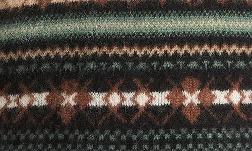 Vince Fair Isle Cashmere Polo Sweater - Cacao/malachite Comb