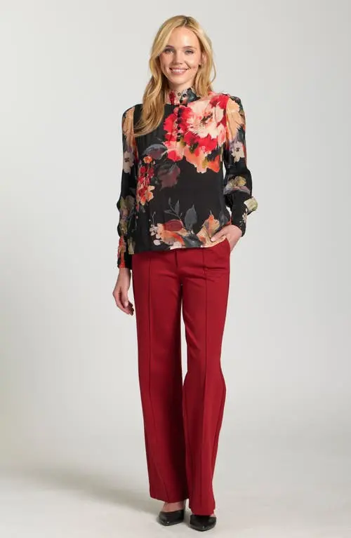 APNY Pintuck Pleat Trousers - Cherry