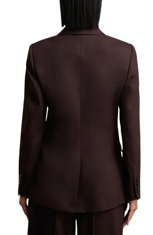 REISS Wool Blend Double Breasted Blazer - Aubergine