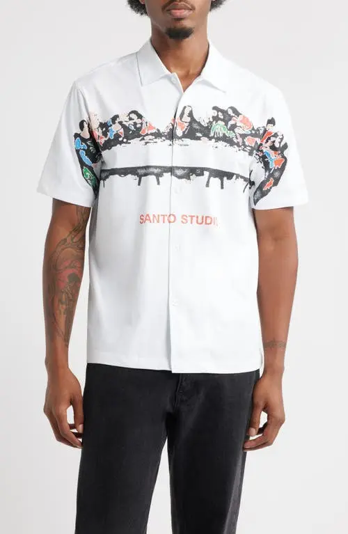 SANTO STUDIO Last Supper Short Sleeve Button-up Shirt