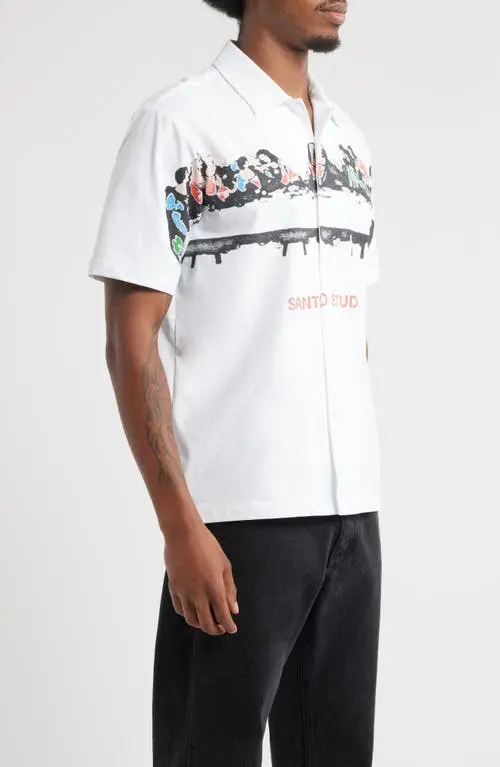 SANTO STUDIO Last Supper Short Sleeve Button-up Shirt