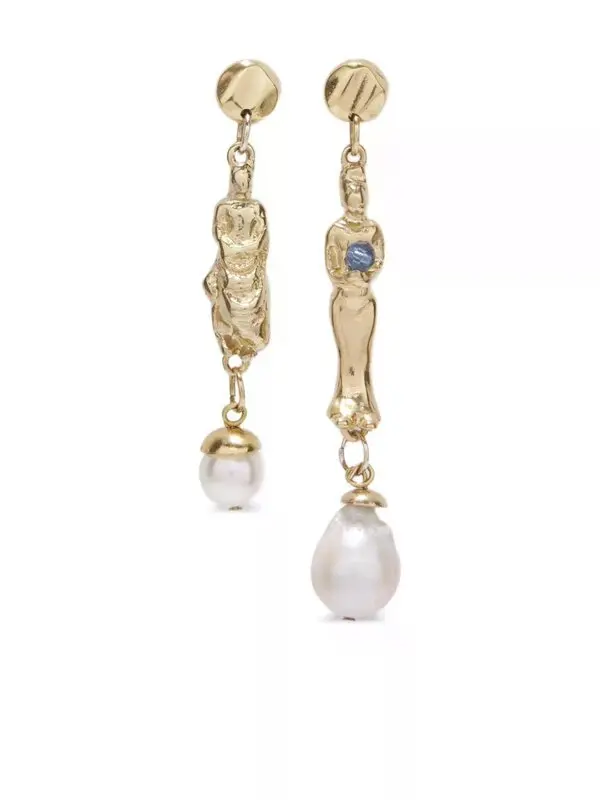 Ermanno Scervino Pearl-embellished Sculptural Earrings - Gold