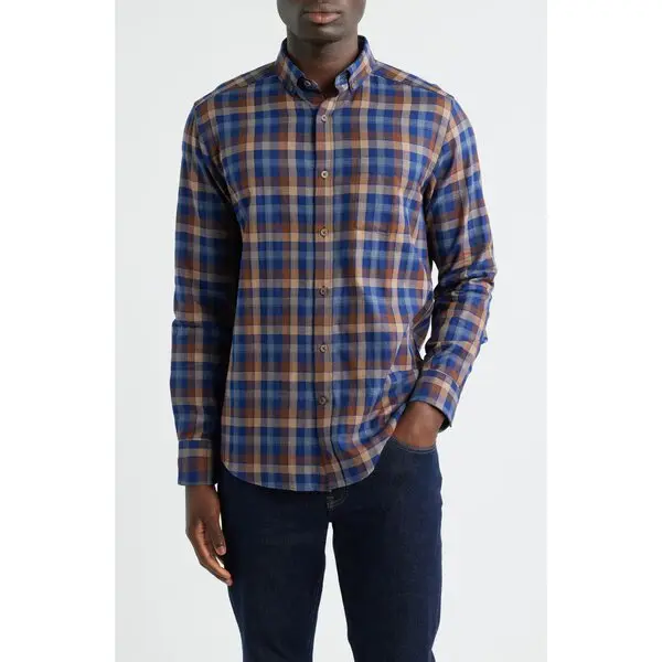 Johnston & Murphy Heather Plaid Button-down Shirt