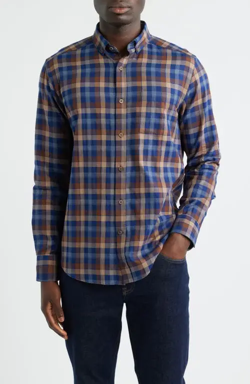 Johnston & Murphy Heather Plaid Button-down Shirt