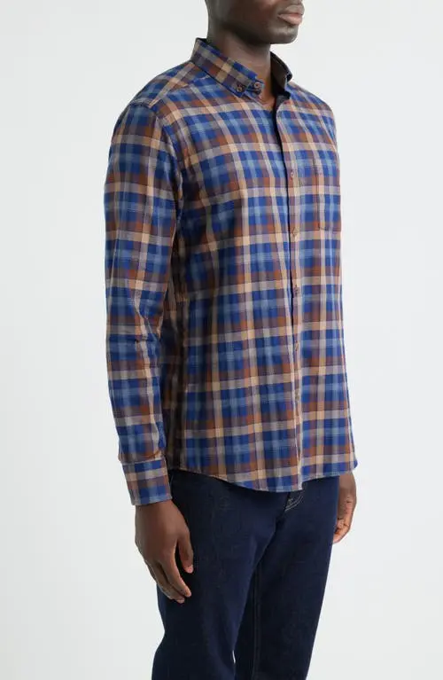 Johnston & Murphy Heather Plaid Button-down Shirt