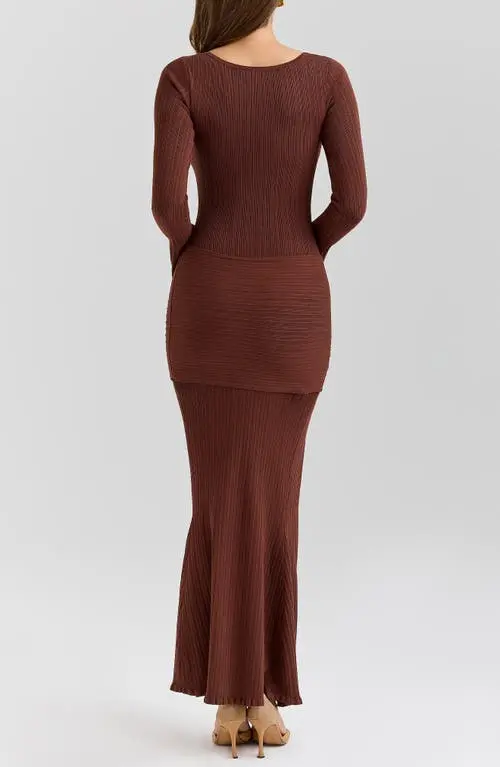 brown long dress for wedding Soraia Long Sleeve Dress – Henne