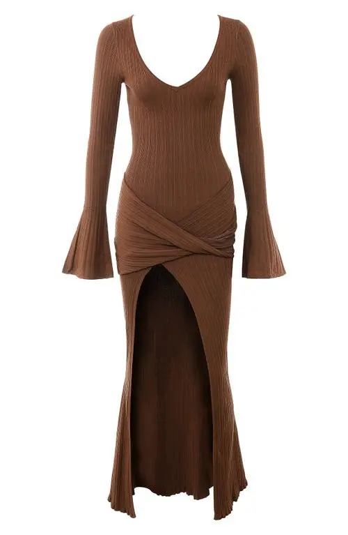 ladivine burgundy dress Mabel High Neck Jersey Maxi Dress main image 1