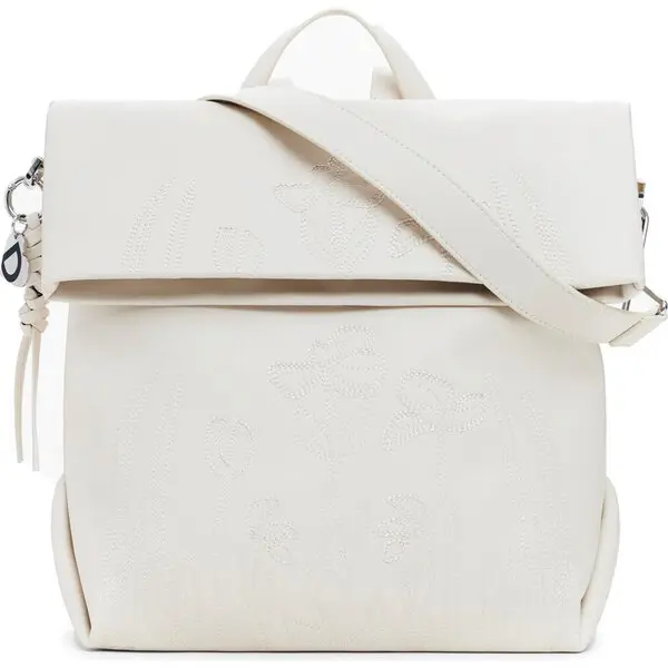Desigual Medium Faux Leather Backpack - Light Beige