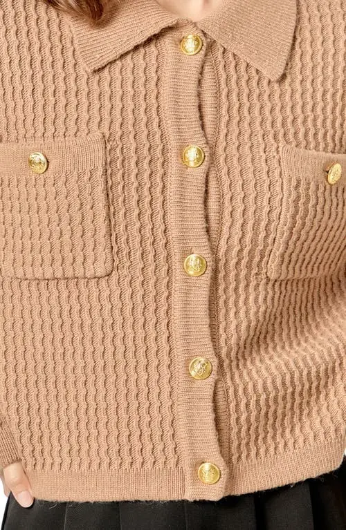 English Factory Button-front Cardigan