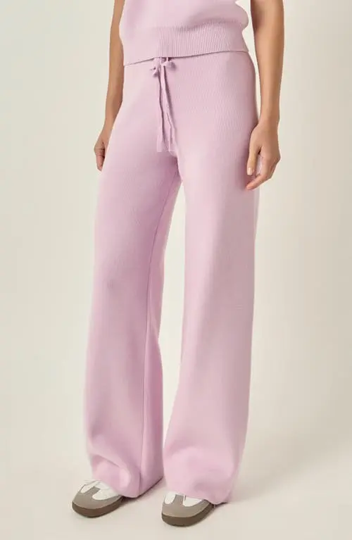 English Factory Rib Knit Drawstring Pants - Lilac
