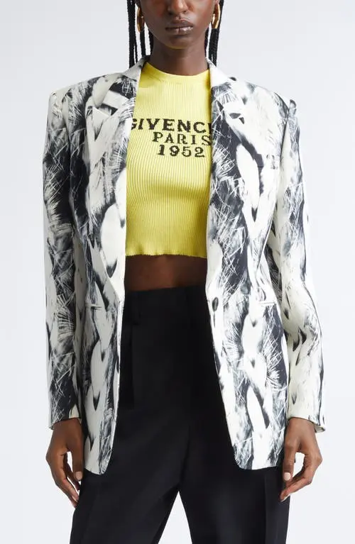 Givenchy Hair Print Wool-blend Blazer - Black/white