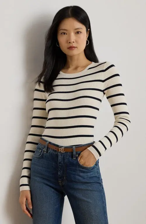 Ralph Lauren Striped Rib-knit Crewneck Sweater